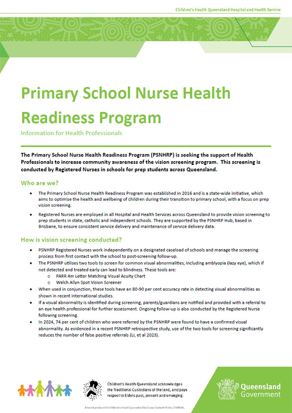 Primary School Nurse Health Readiness Program – Information for Health ...